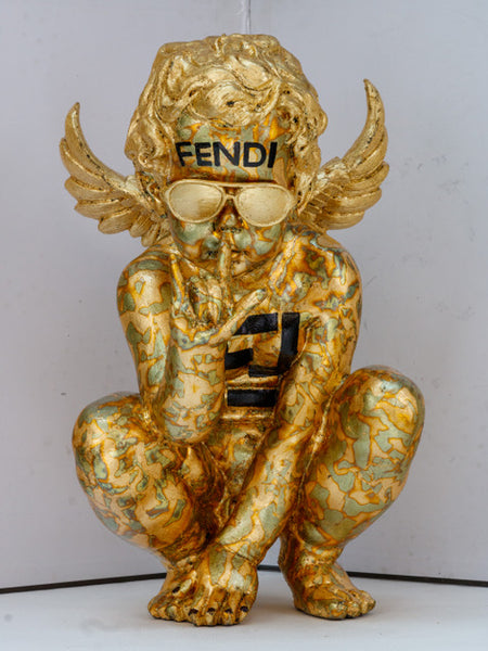 JIMMIE MARTIN Gold Fendi ''Naughty Angel '' – 7 Art Gallery International